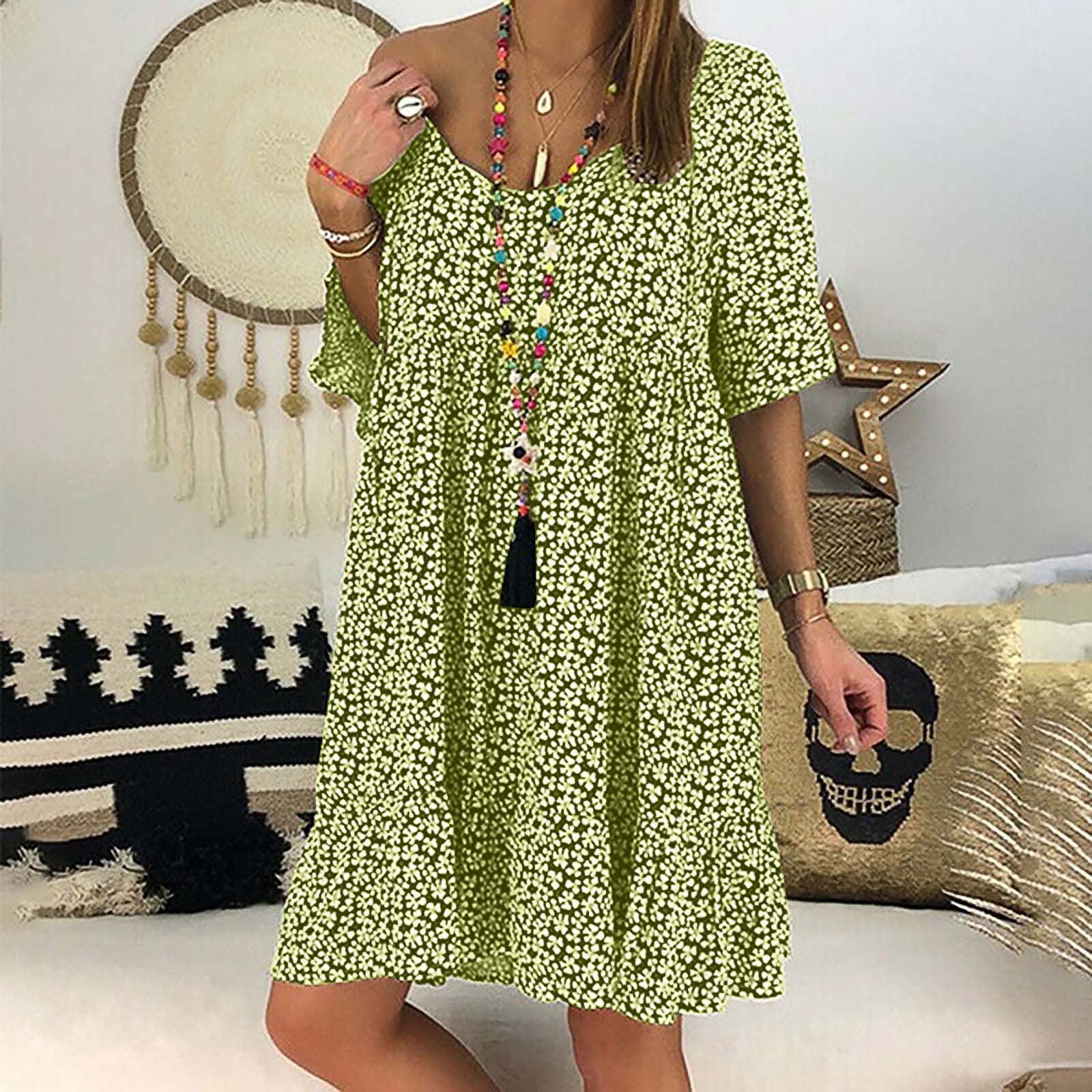 Click here for Smihono Summer Bohemian Dresses Women Plus Size V-... prices
