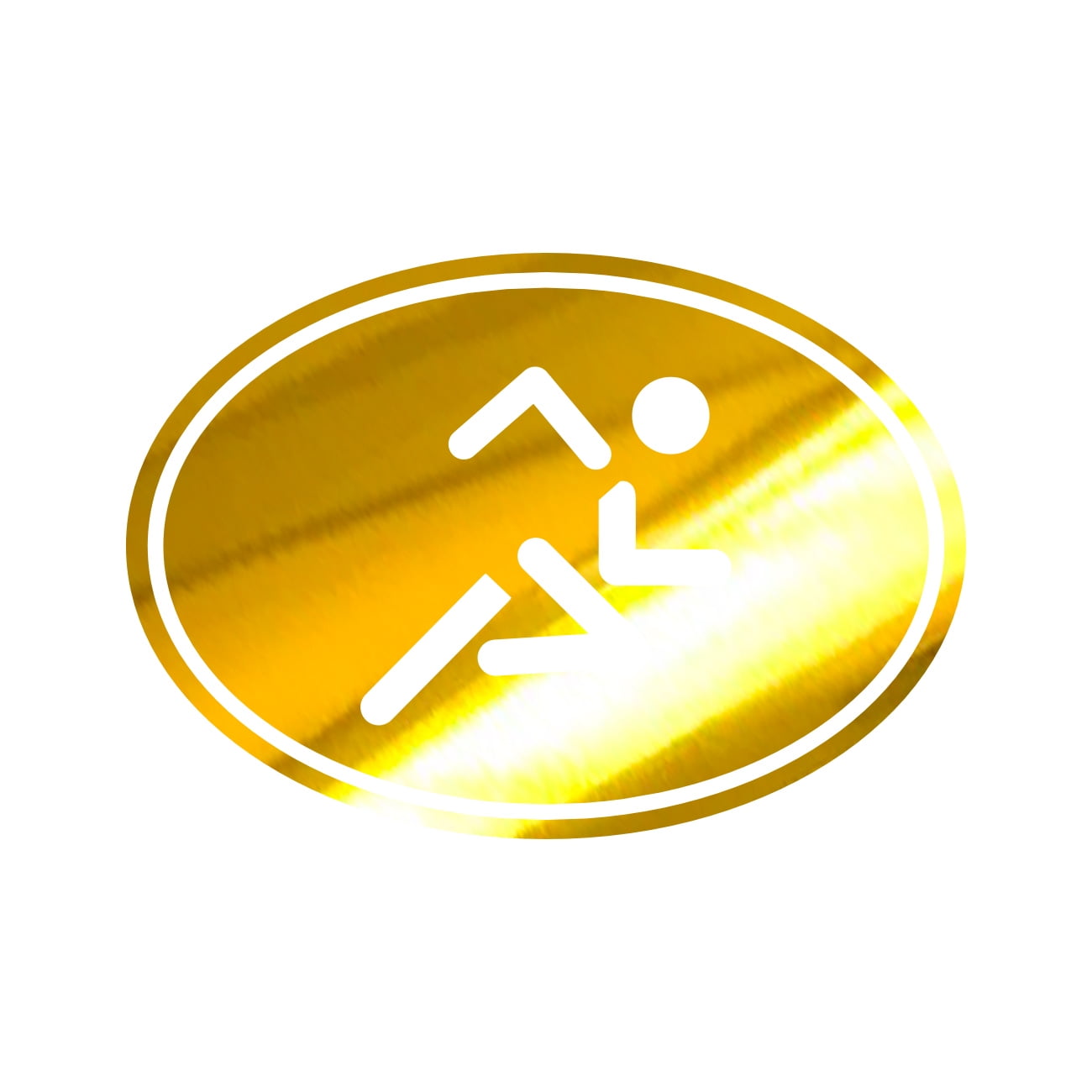Oval Running Sticker Decal Die Cut - Self Adhesive Vinyl - Weatherproof ...