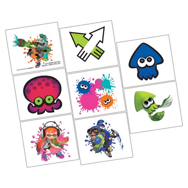 Splatoon Tattoo Sheet (1) - Walmart.com