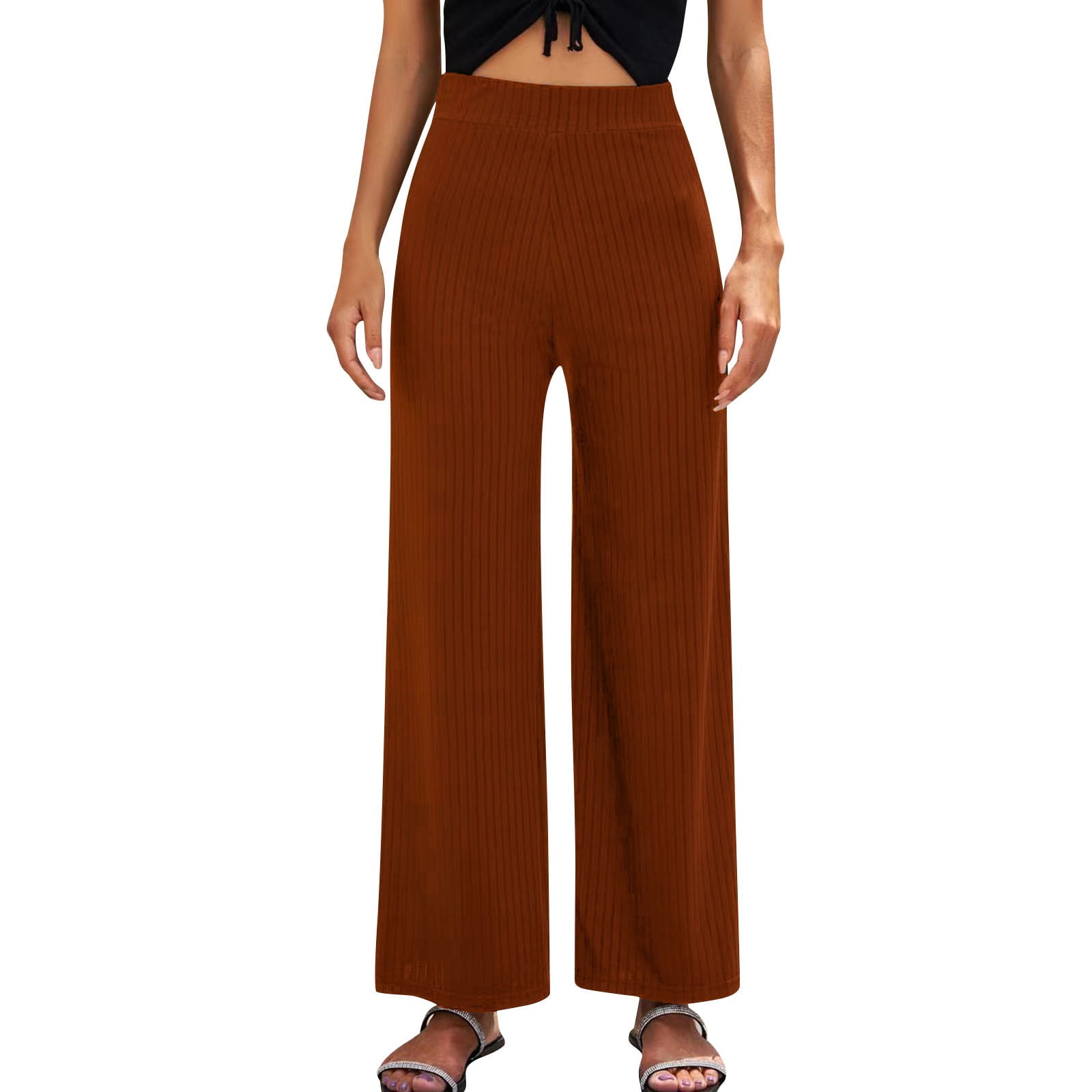 Jdefeg Plus Size Womens Casual Pants Women Elastic Waist Trouser Pant T