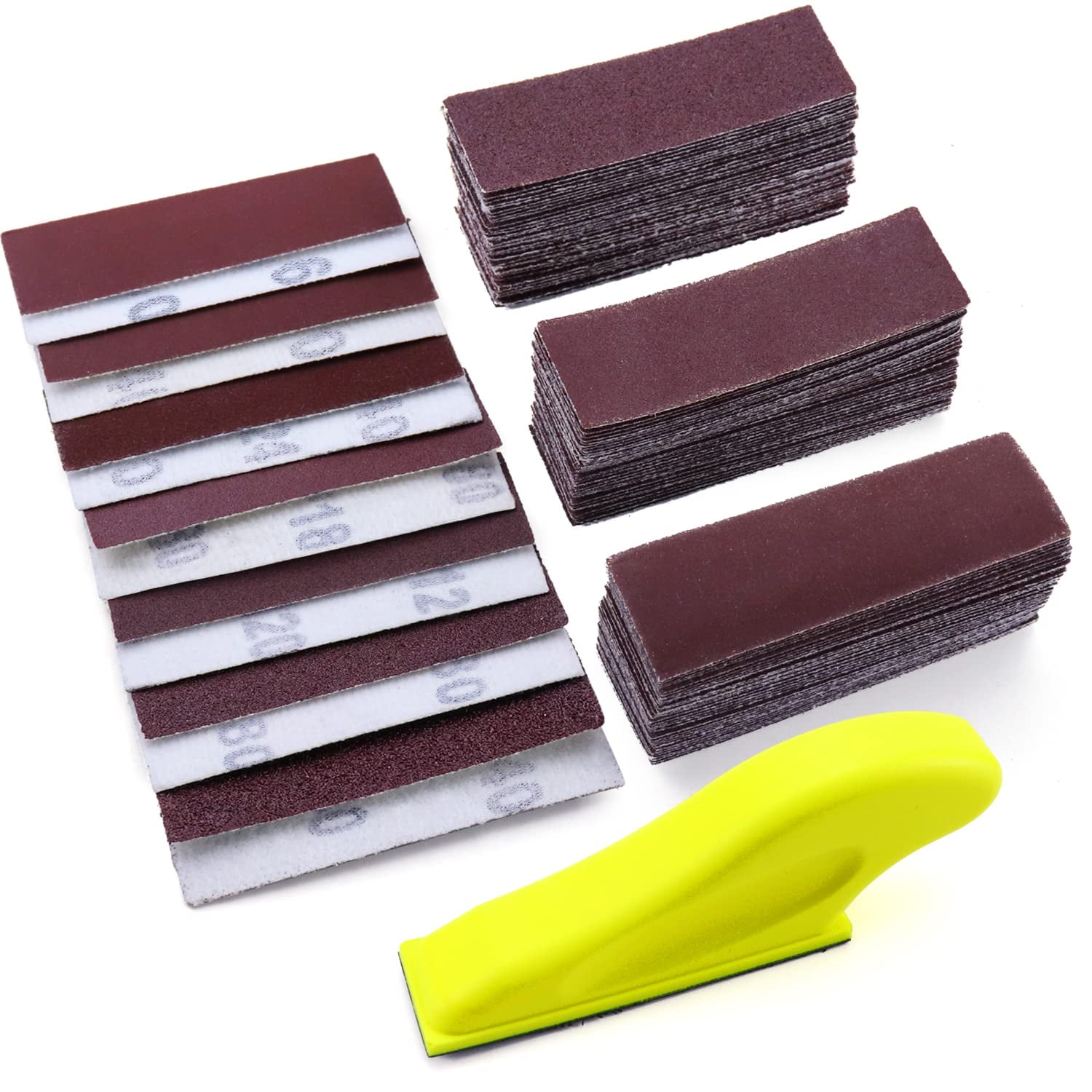 POLIWELL 120 PCS Micro Sanding Tools 3.5” x 1” Detail Sander for Small ...
