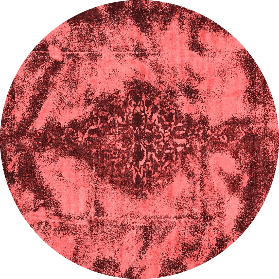 Ahgly Company Indoor Round Abstract Red Modern Area Rugs, 8' Round ...