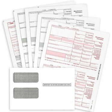 1099 MISC Forms 2024, 4 Part Tax Forms Kit, 25 Vendor Kit of Laser Forms, Compatible with ...