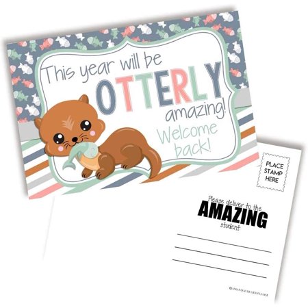 Otterly Amazing Cute Otter Themed Welcome Back To School Blank ...