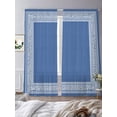 Blue Back Pattern Retro Greece Chiffon Sheer Curtains 84 Inches Long ...