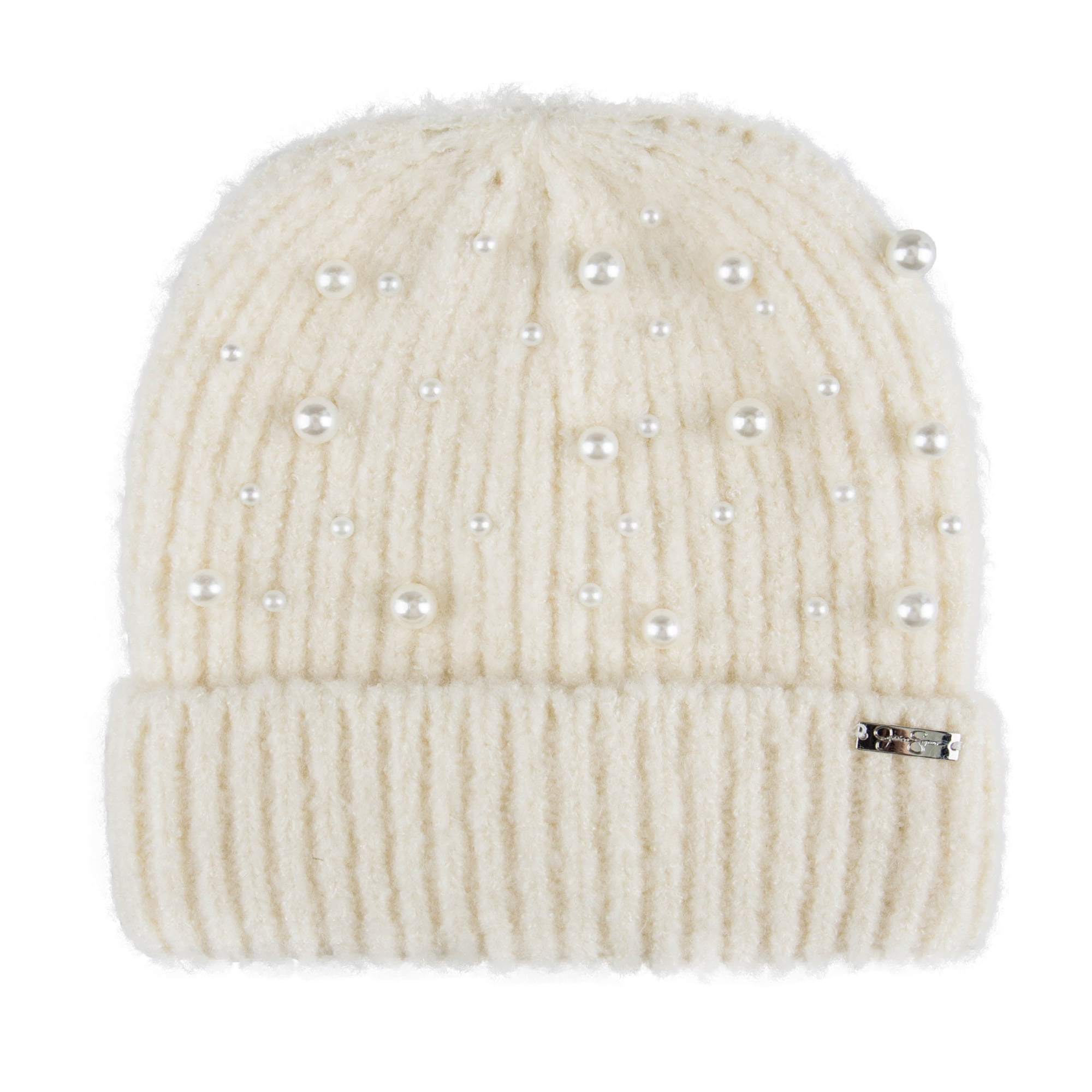 Jessica Simpson Women's Pearl Knit Cuffed Beanie Hat - Walmart.com