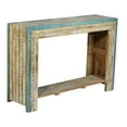 Mid Century Modern Solid Wood Carved Distressed Console | Farmhouse ...