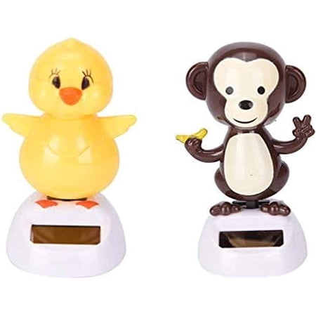 HEIBIN 2 Pcs Window Sun Catcher Solar Powered Dancing Animal Swinging ...