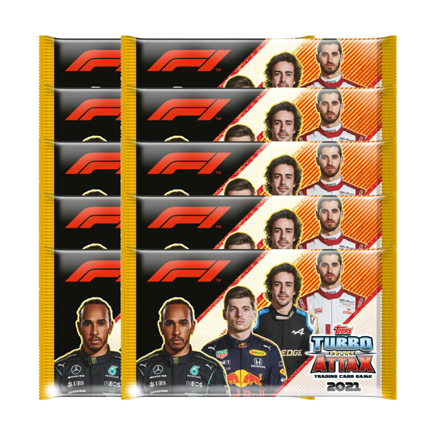 2021 Topps F1 Turbo Attax - 10-Pack Set (10 Cards Per Pack) (Total of ...