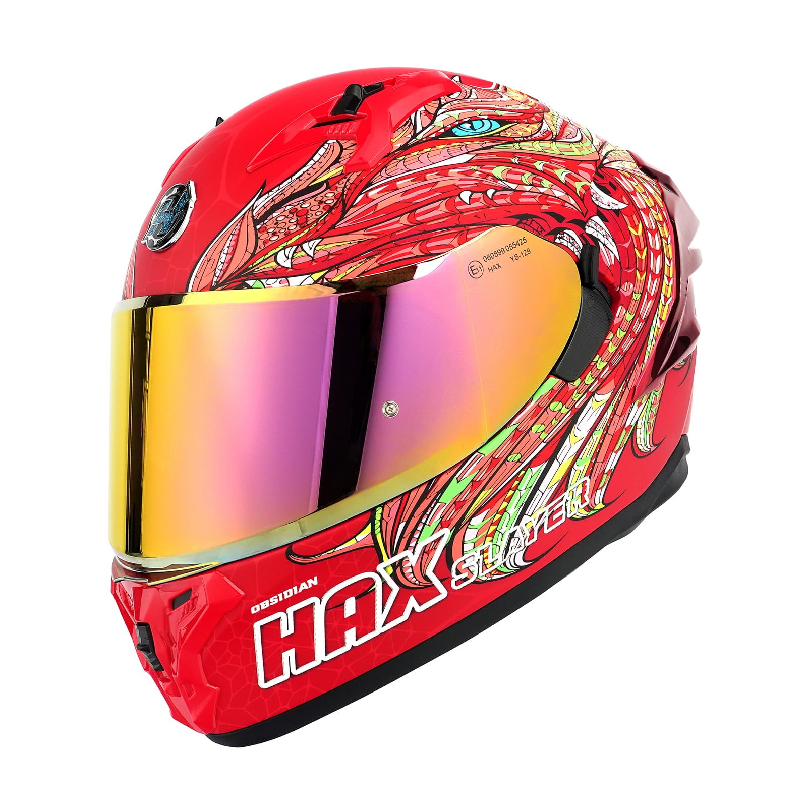 Casco de moto HAX Obsidian Pro Full Face Dual Visor Rojo | Bodega Aurrera en línea