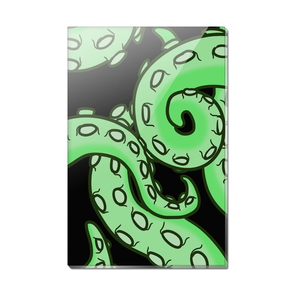 Tentacles Squid Octopus Green Rectangle Acrylic Fridge Refrigerator ...