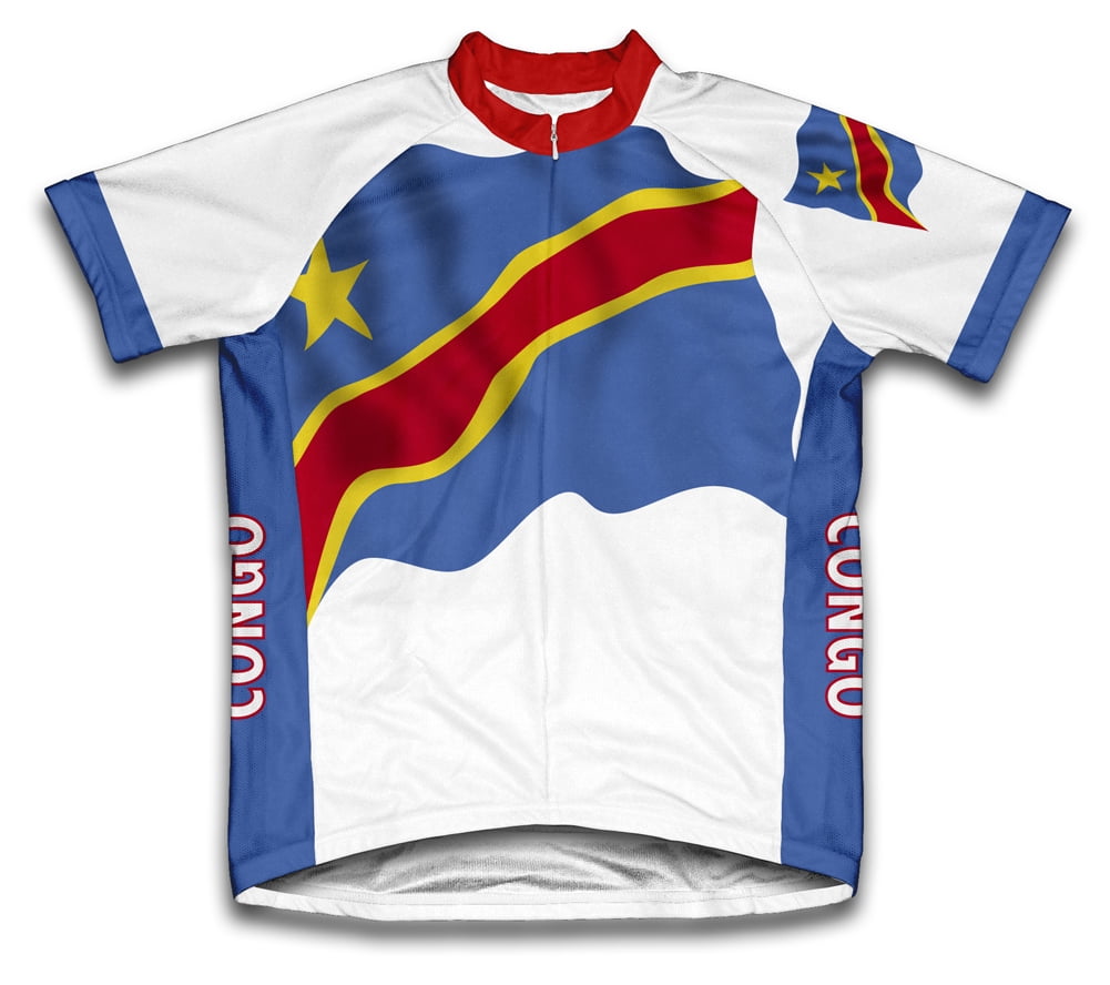 Congo Flag Short Sleeve Cycling Jersey for Men - Size S - Walmart.com