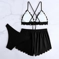IYYVV 3 Piece Swimsuits for Women String Scalloped Bikini Sets Cross ...