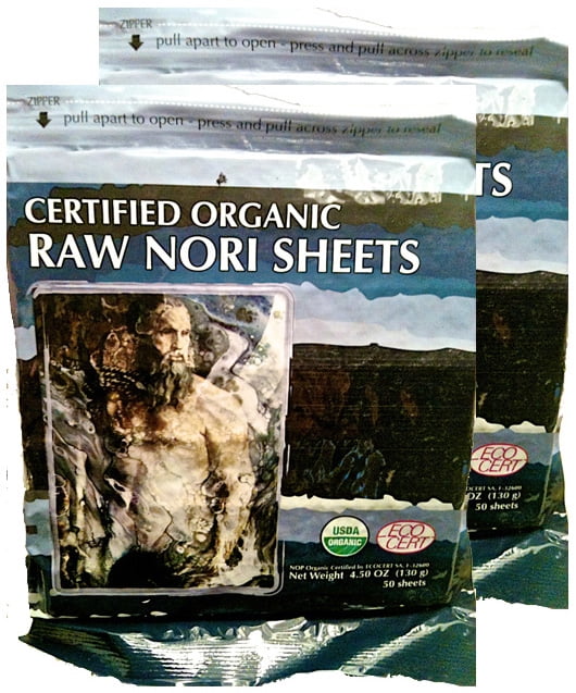 Raw Organic Nori 100 Sheets Pack Vegan Certified Kosher Sushi Wrap ...