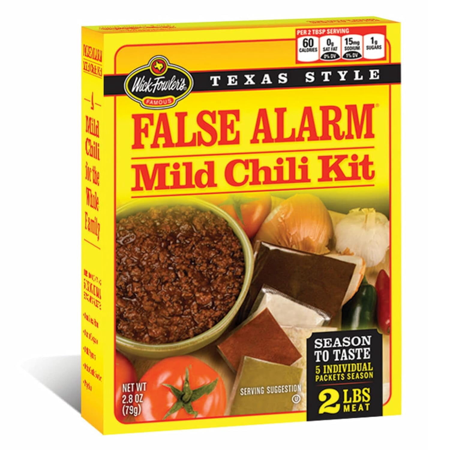 False Alarm Mild Chili Kit, Texas Style Chili Seasoning Mix with ...