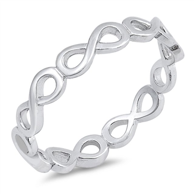 Sterling Silver Plain Infinity Band Ring - Walmart.com