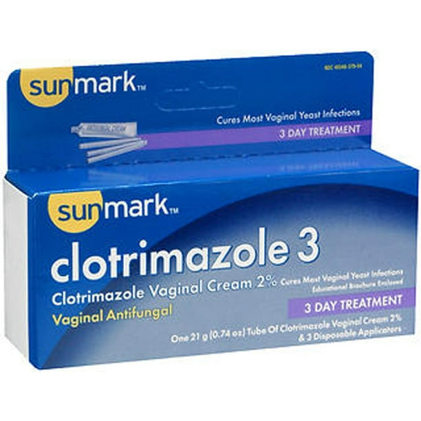SunMark Clotrimazole 3 Day Treatment Vaginal Antifungal Cream, 0.74 Oz ...