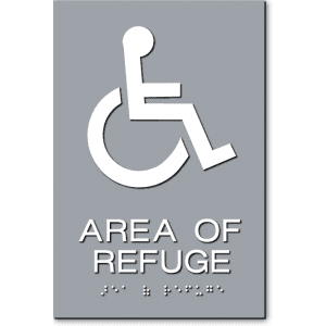 Area Of Refuge Wheelchair Sign-Gray / White(1 Unit) - Walmart.com