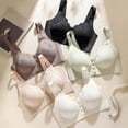 COMVALUE Women's Plus Size Front Closure Lace Seamless Wireless Bra No ...