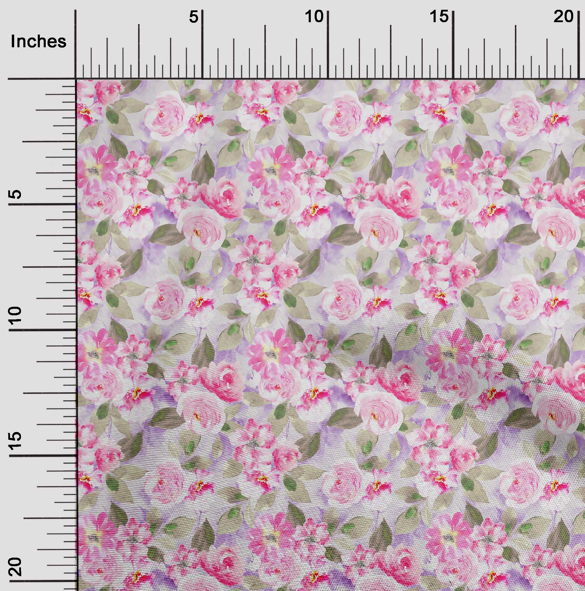 oneOone Cotton Poplin Light Pink Fabric Rose Buds Floral Dress Material Fabric Print Fabric By ...