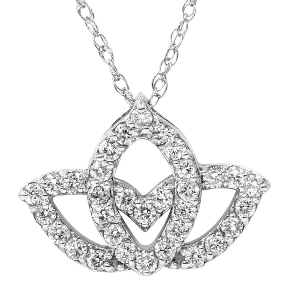 Click here for Pompeii3 3/8ct Diamond Lotus Flower Pendant Neckla... prices