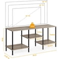 50 inch TV Console Table, Rustic TV Stand with Storage, Entertainment ...