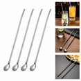 304 Stainless Steel Drinking Straw Spoon Stirrer Set of 4 for Cocktail ...