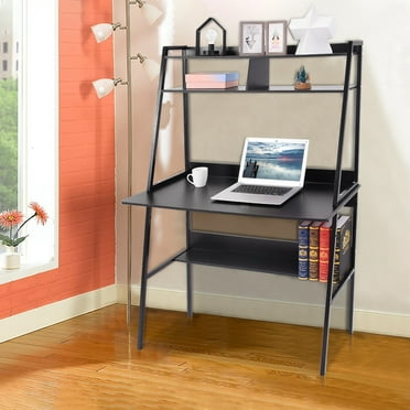 VECELO Desk with Keyboard Corner Computer Writing Shelves, Compact Home ...