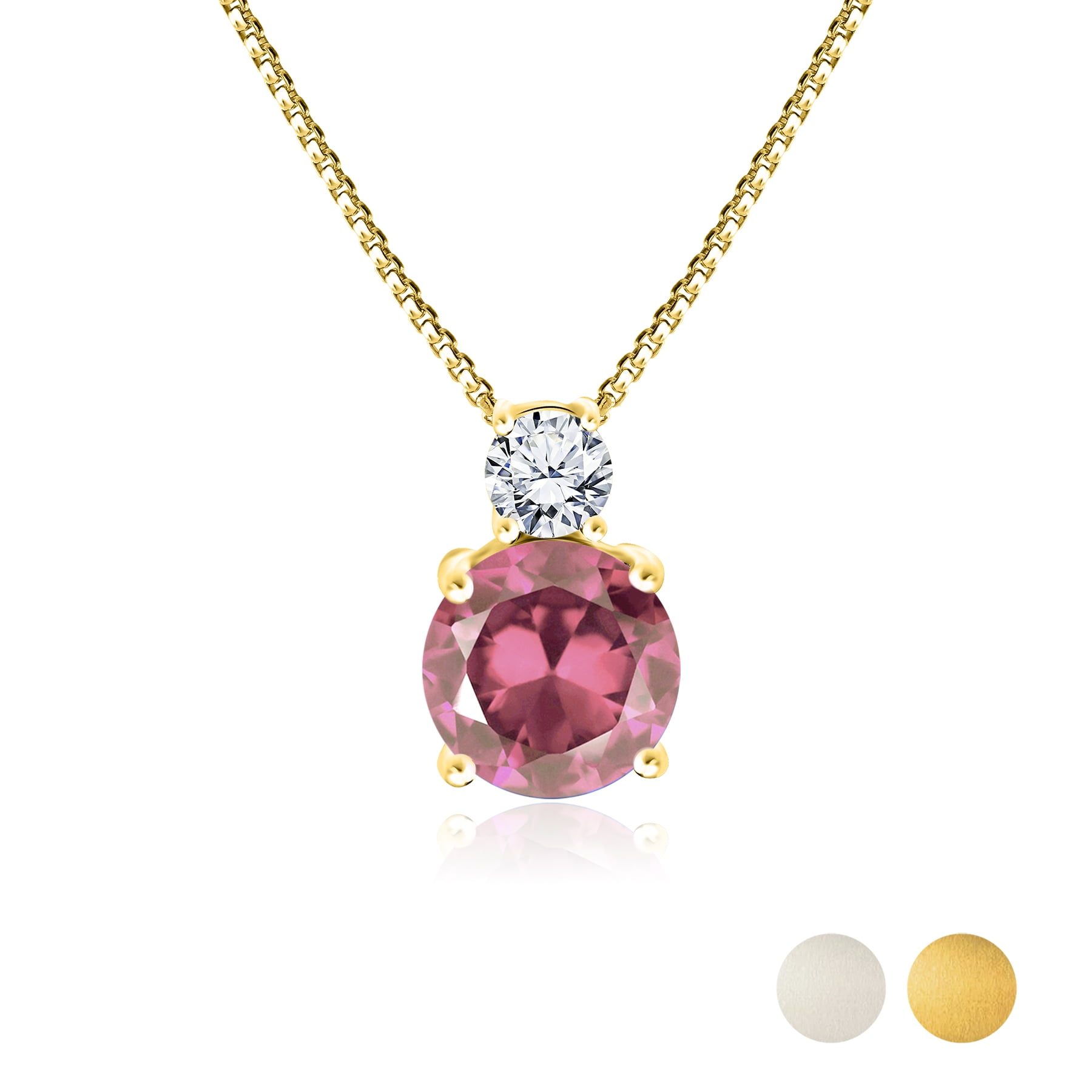 Click here for Jeenmata 2 Carat October Birthstone Necklace - Wit... prices