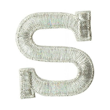 Alphabet Letter - S - Color Gold - 2" Block Style - Iron On Embroidered ...