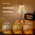 1 Pack Vintage Crystal LED Table Lamp, 3 Color Adjustable USB ...