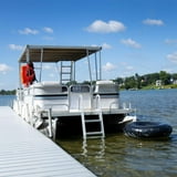 RecPro 4 Step Angled Aluminum Pontoon Dock and Boat Boarding Ladder ...