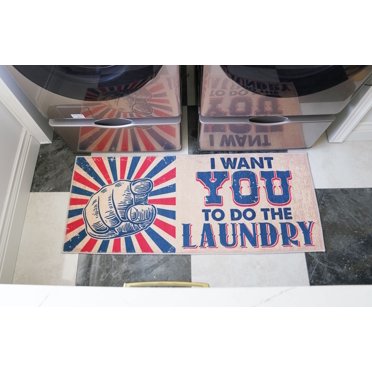 Soft Woven 24x56 Laundry Room Rug 85% Cotton Funny Non Skid Laundry ...