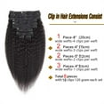 8Pcs Kinky Straight Clip In Human Hair Extensions Remy Hair Full Head ...