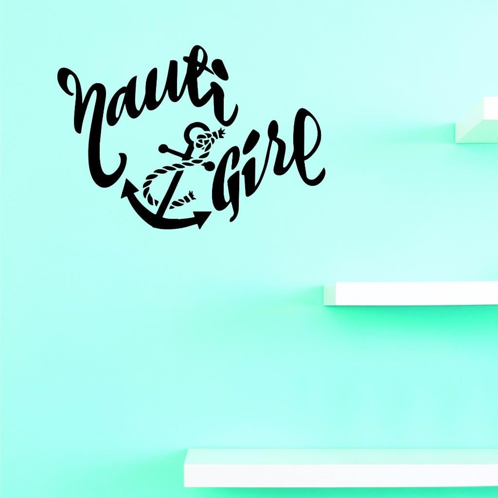Custom Decals Nauti Girl Wall Art Size: 14 X 28 Inches Color: Black ...