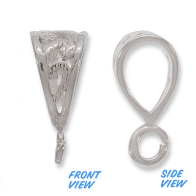 Sterling Silver Filigree Slider Bail 15mm Perpendicular Ring (1 ...