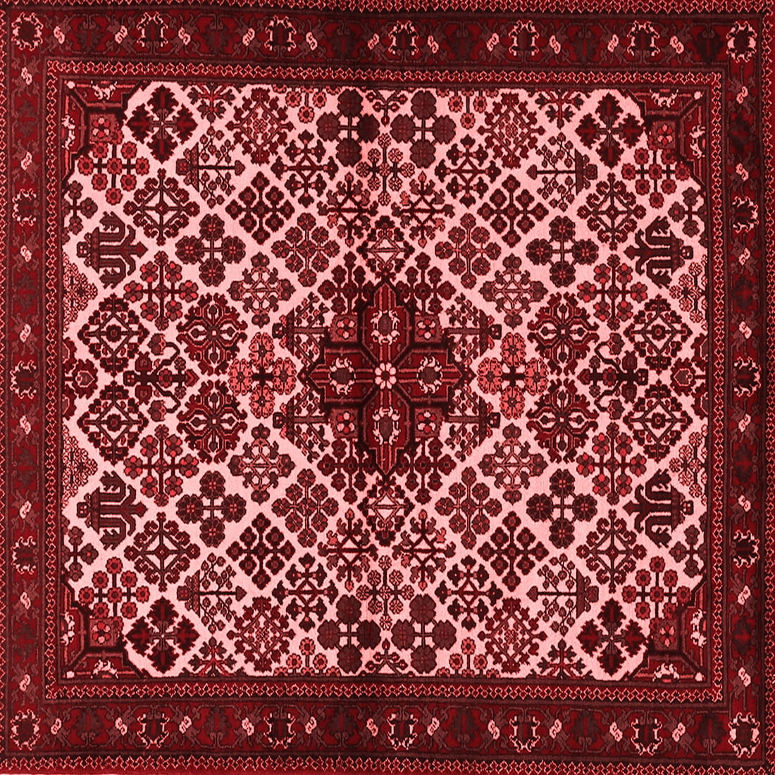 Ahgly Company Indoor Square Persian Red Traditional Area Rugs, 5 ...