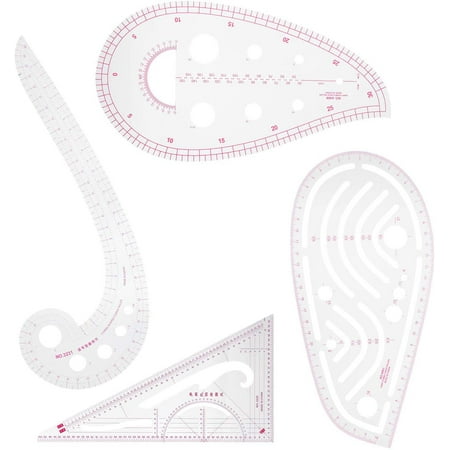 Sewing Ruler Tool Set, 4Pcs Curve Stick Ruler Dressmaking Drawing ...