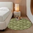 Coconut Tree Round Rugs for Living Room 3ft Tropical Plant Summer Grid ...