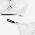 Womens Triangle Bikini Top Padded Halter Swimsuit Tops Tie String