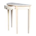 32 in. Unfinished Standard Half Moon Wood Console Table with Drawers ...