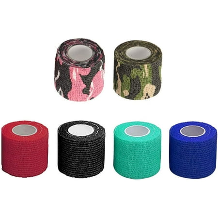 6 Rolls Tattoo Grip Tape Elastic Tattoo Grip Cover Wrap Camouflage ...