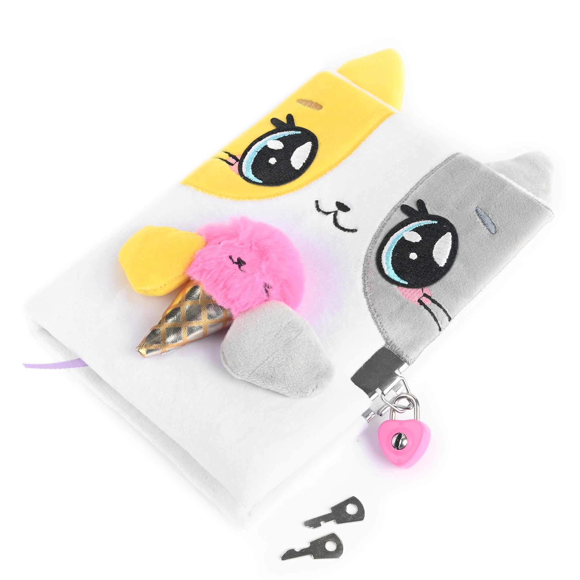 Click here for Claires Tweens Cat Plush Lock Diary  Lock With 2 K... prices