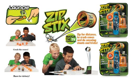 Zip Stix Dual Pack (Each pack has 2 ZipStix, 1 Launcher and 3 Crash ...