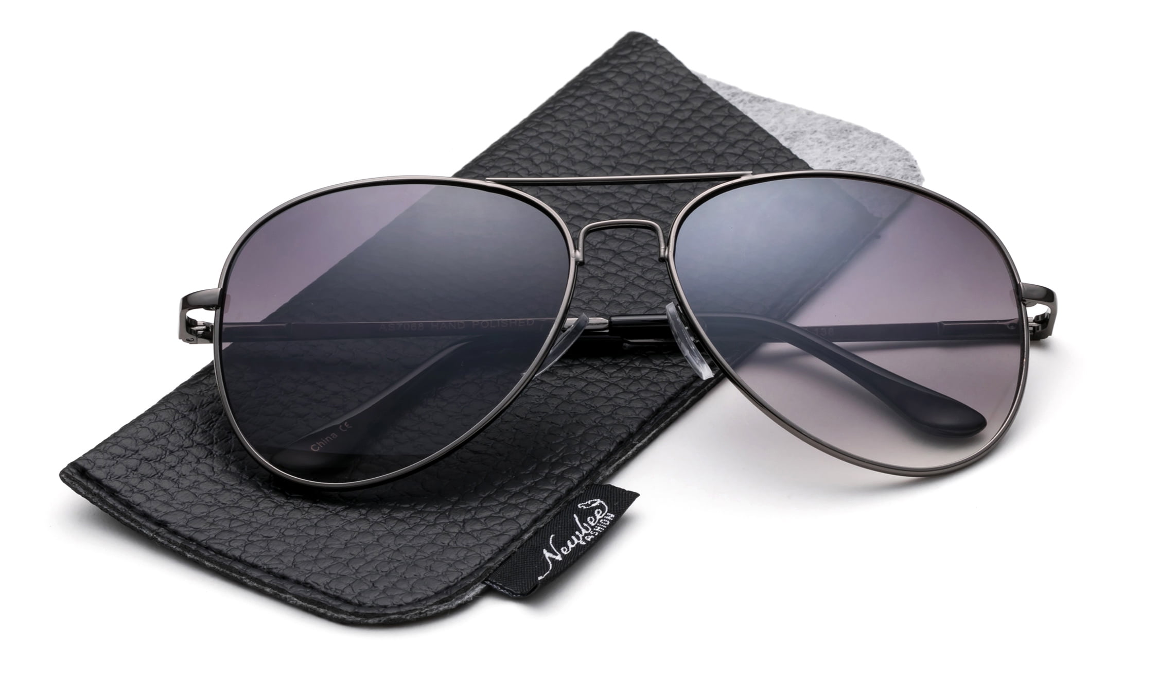 Classic Aviator Sunglasses for Men Metal Frame with Soft Case Lens with ...