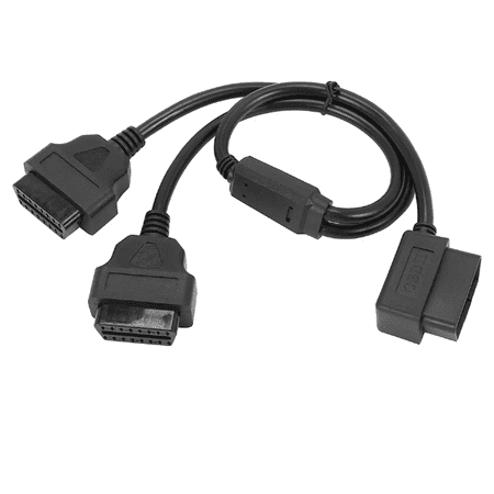 Qianli 50CM Y Style OBD 2 OBDII Splitter Adapter Cable Male to Dual ...
