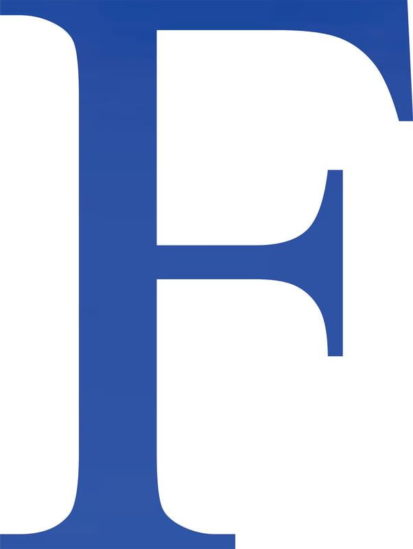 Acrylic Letter F Times, 2'' Tall Transparent Dark Blue Acrylic Sign ...