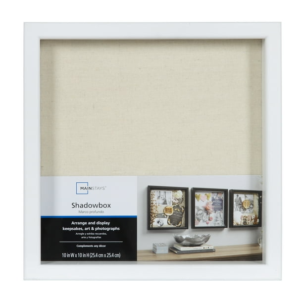 10" x 10" Memorabilia White Plastic Shadow Box, by Mainstays - Walmart.com