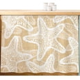 Beige Starfish Cabinet Curtain, Coastal Summer Ocean Beach Nautical ...