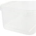 34 oz Rectangular Clear Food Storage Containers with Lids - Stackable ...